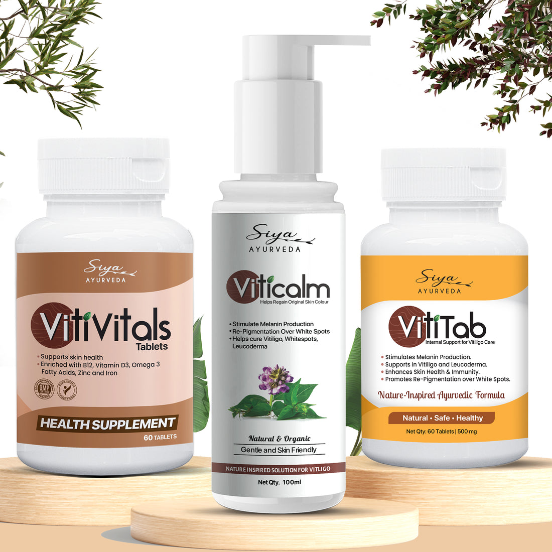 Ultimate Vitiligo Kit | VitiTAB | Viticalm Cream | Vitivitals Tablet
